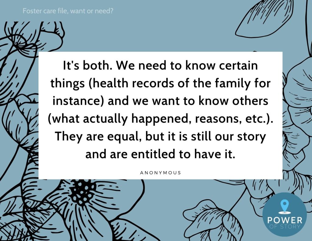 Is Getting Your Foster Care File a Want or a Need? – Power of Story